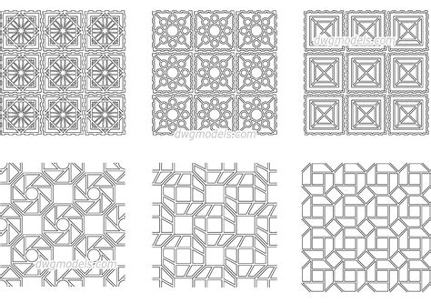 Seamless Geometrical Pattern Dwg Drawings Free Autocad Models Autocad Drawing Autocad Pattern