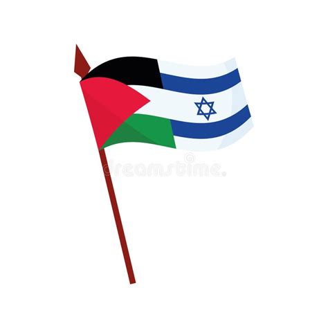 Israel And Palestine Peace Flags Illustration Stock Vector