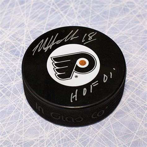 Dale Hawerchuk Philadelphia Flyers Autographed Hockey Puck W Hof Note