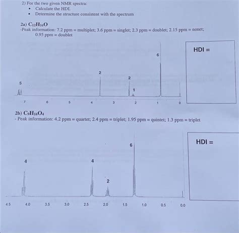 Solved For The Two Given NMR Spectra Calculate The Chegg Com