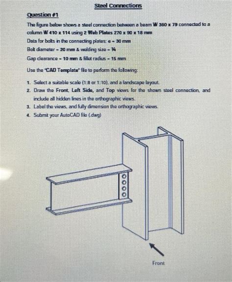 solved steel connections question 1 the figure below shows