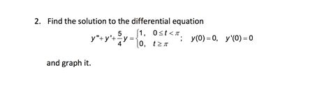 Solved Find The Solution To The Differential Equation And Chegg