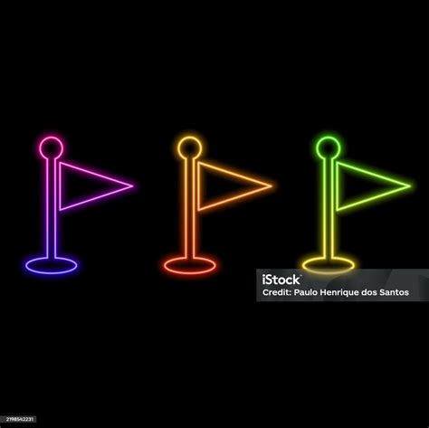 골프 깃대 유니버셜 단순 솔리드 아이콘 네온 스타일 이 아이콘 디자인은 인포그래픽 웹 페이지 모바일 앱 Ui Ux 및 Gui 디자인에 적합합니다 검증에 대한 스톡 벡터 아트