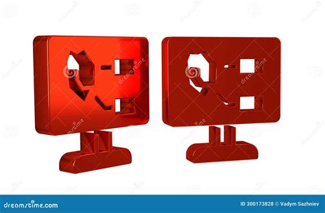 Red Agricultural Soil Test And Results Icon Isolated On Transparent Background Digital Soil