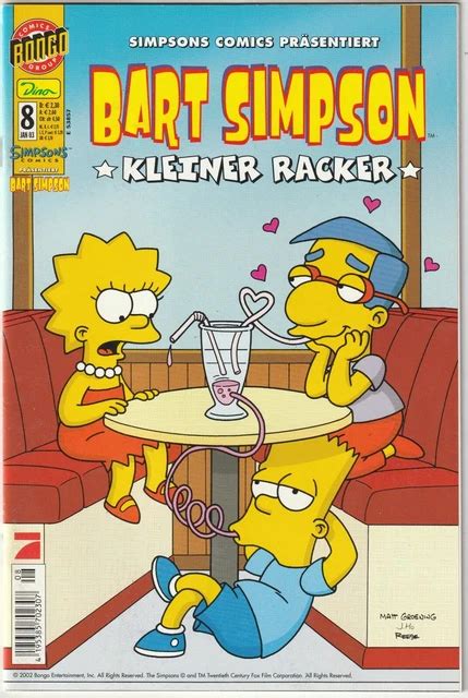 Bart Simpson 8 Small Racker Dinobongo Comics 2001 Comicheft Top Z1 £