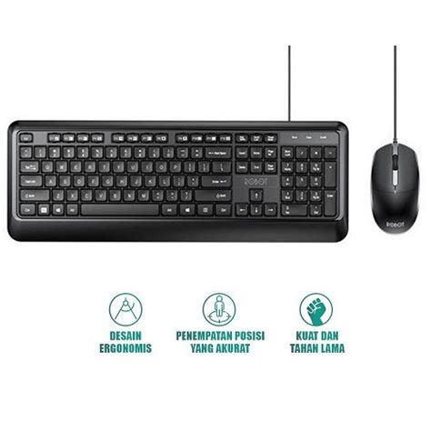 Robot Km2600 Wired Keyboard And Mouse Combo Set Cable Shopee Philippines