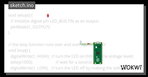 led blinking - Wokwi ESP32, STM32, Arduino Simulator