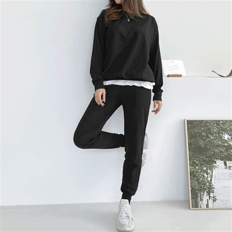 데일리 스판가득 라운드 맨투맨 밴딩 조거 팬츠 트레이닝 세트 꾸안꾸데일리로 딱이야 K4k5 에이블리