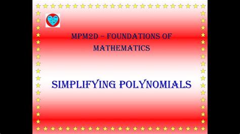Simplifying Polynomials Youtube