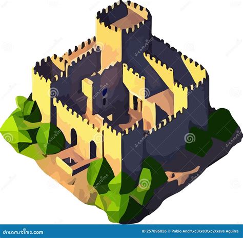 Vector Isometric Medieval Low Poly Castle Stock Vector Illustration Of Isometric Palace