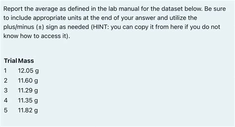 Solved Find The Average Of The Given Values Using The Chegg