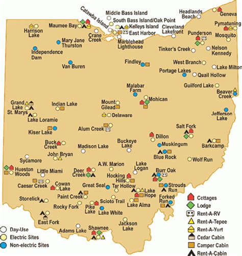 Ohio State Parks Map Printable Map
