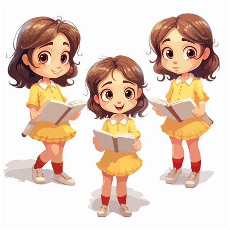 Premium Vector Cute Girl With Notepad