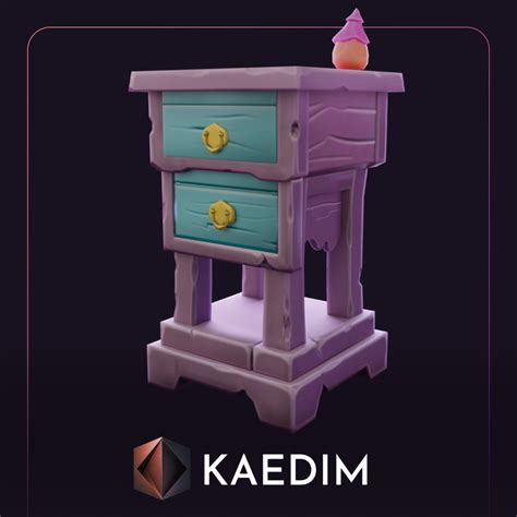 Kaedim Nightstand Stylised 3d Game Asset Kaedim