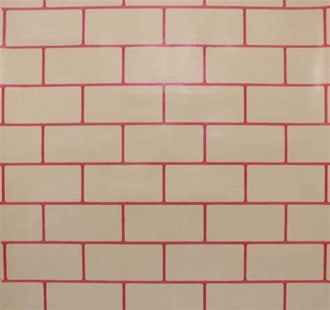 1930s Vintage Wallpaper Faux Red Subway Tile
