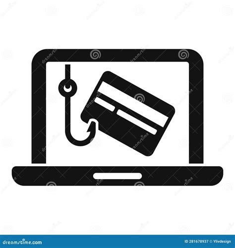 Laptop Data Phishing Icon Simple Vector Hacker Virus Stock Vector