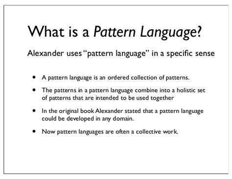 pattern languages — an approach to holistic knowledge representation