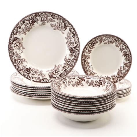 Spode Delamere Brown Ceramic Dinnerware Ebth