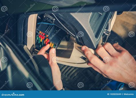 Checking Car Fuses Stock Image Image Of Fixing Servicing