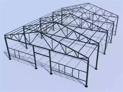 Construction Metal Structure With Roof Free 3d Model Cgtrader