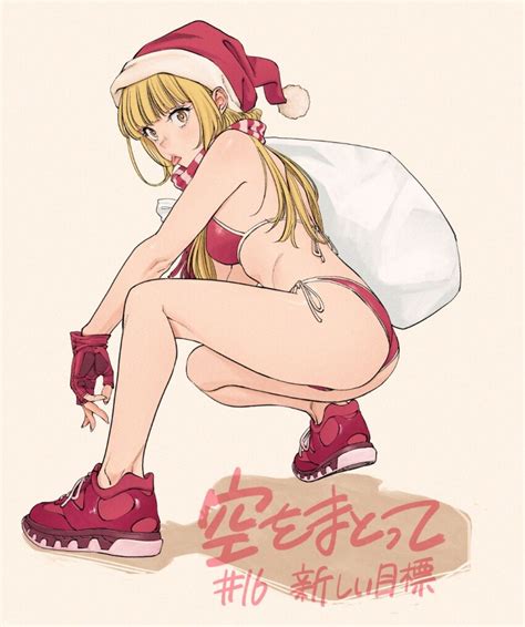 Komi Shinya Nakamura Mayu Sora Wo Matotte Highres 1girl Bag Behind Back Bare Shoulders