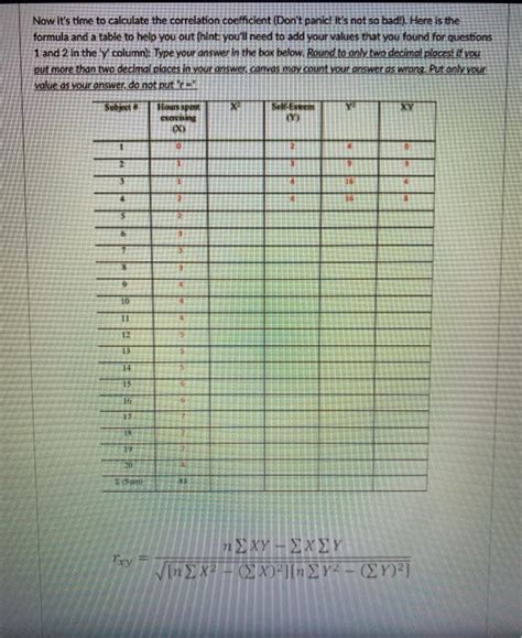 Solved In Order To Calculate The Correlation Coefficient