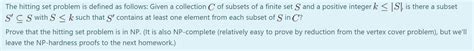 Solved The Hitting Set Problem Is Defined As Follows Given