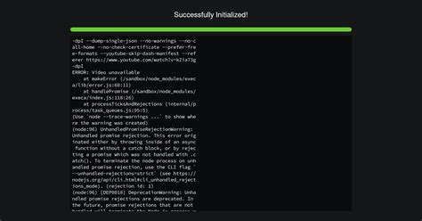 Youtube Dl Exec Examples CodeSandbox