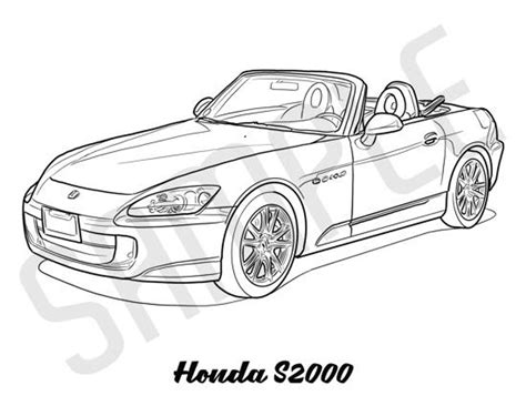 Honda S2000 Coolest Car Adult Coloring Page Printable Coloring Pages