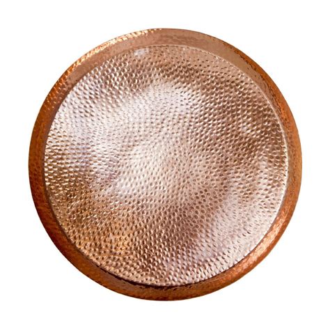 Alchemade 100 Pure Hammered Copper Tray With Raised Edges 15 Inch