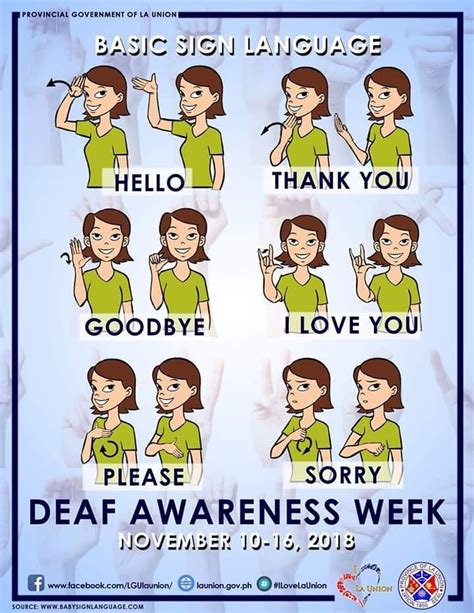 Basic Sign Language Chart Printable Free Basic Words In Sign Language