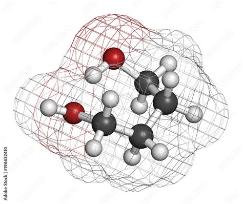 1 4 Butanediol Solvent And Recreational Drug Molecule 3d Rendering Atoms Are Represented As
