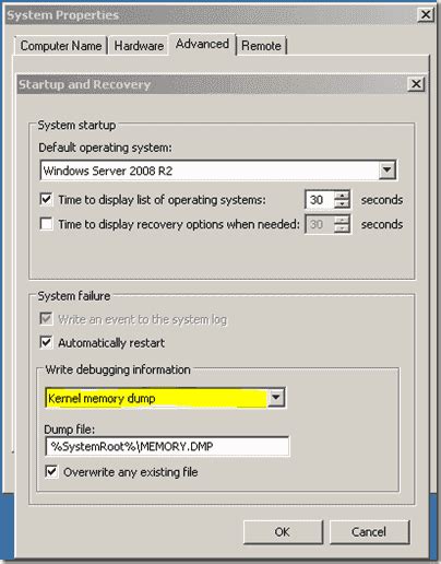 if windows hangs or freezes how to force a system crash to create a