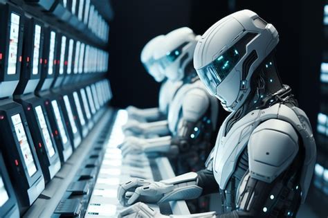 Premium Photo 3d Rendering Automatiaon Robot Working In Server Room