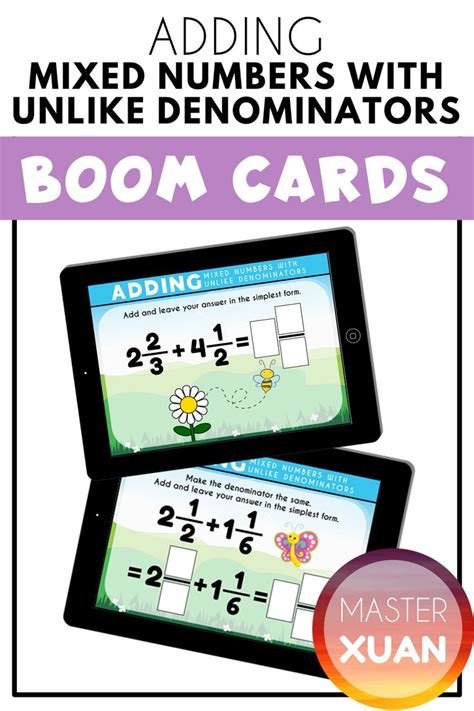 Addition Of Mixed Numbers With Unlike Denominators Denominator Math