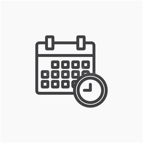 Scheduleline In Thin Line Black Color Flat Simple Vector Symbols Illustration Stock Vector