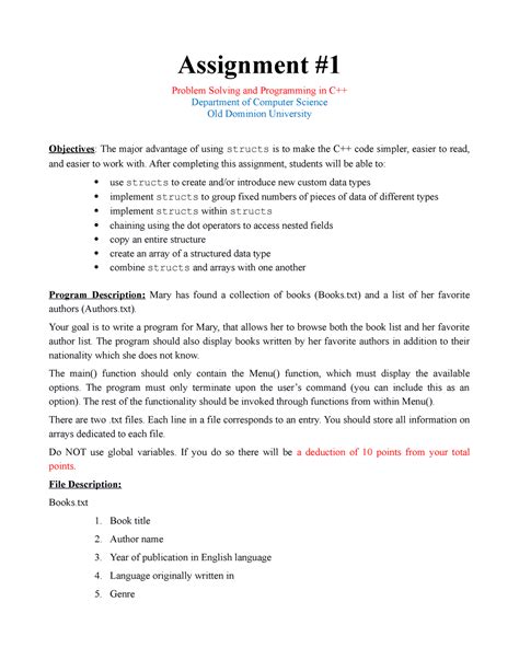 Assignment 1 Description Assignment 1 Problem Solving And