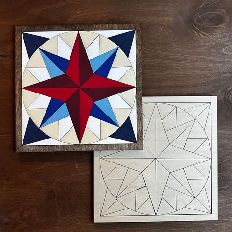 Compass Rose Barn Quilt Glowforge Shop