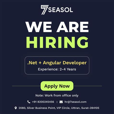 Hiring Surat Dotnetdeveloper Angular Angularjs Onsitejob 7seasol