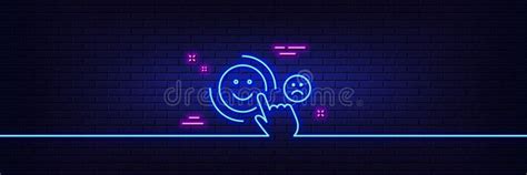 Customer Satisfaction Line Icon Positive Feedback Sign Neon Light