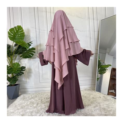 Tpink Three Layers Chiffon Khimar Darazpk