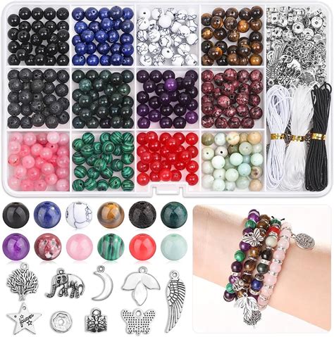 473pcs Stone Jewelry Making Kit Crystal Stone Bracelet Making Kit For