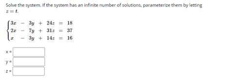 Solved Solve The System Chegg Com