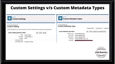 Difference Between Custom Settings And Custom Metadata Salesforce