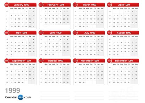June 1999 Calendar