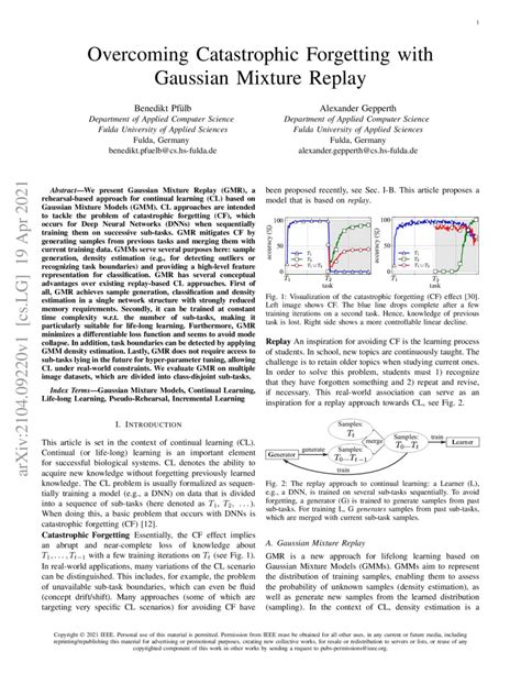 Overcoming Catastrophic Forgetting With Gaussian Mixture Replay Deepai