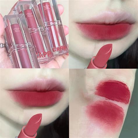 Jual Cappuvini Pink Matte Lipstick 6 Warna Nude Pink Mosturizing