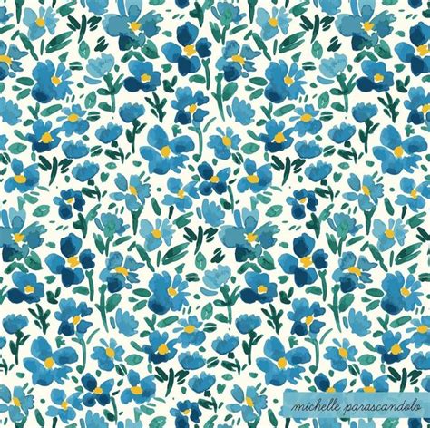 Blue Floral Shower Curtain Advertising Design Textile Design