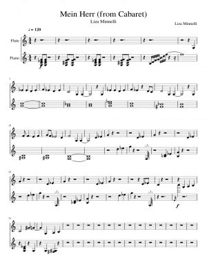 Free Sheet Music Mein Herr From Cabaret By Liza Minnelli Play And