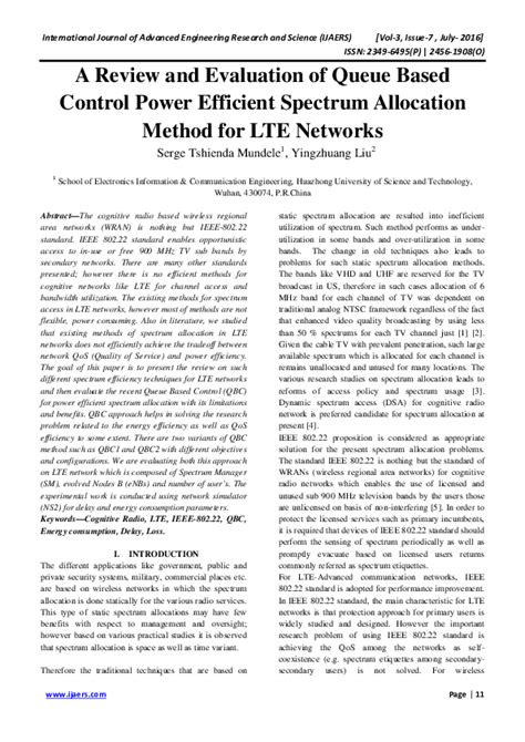Pdf A Review And Evaluation Of Queue Based Control Power Efficient Spectrum Allocation Method